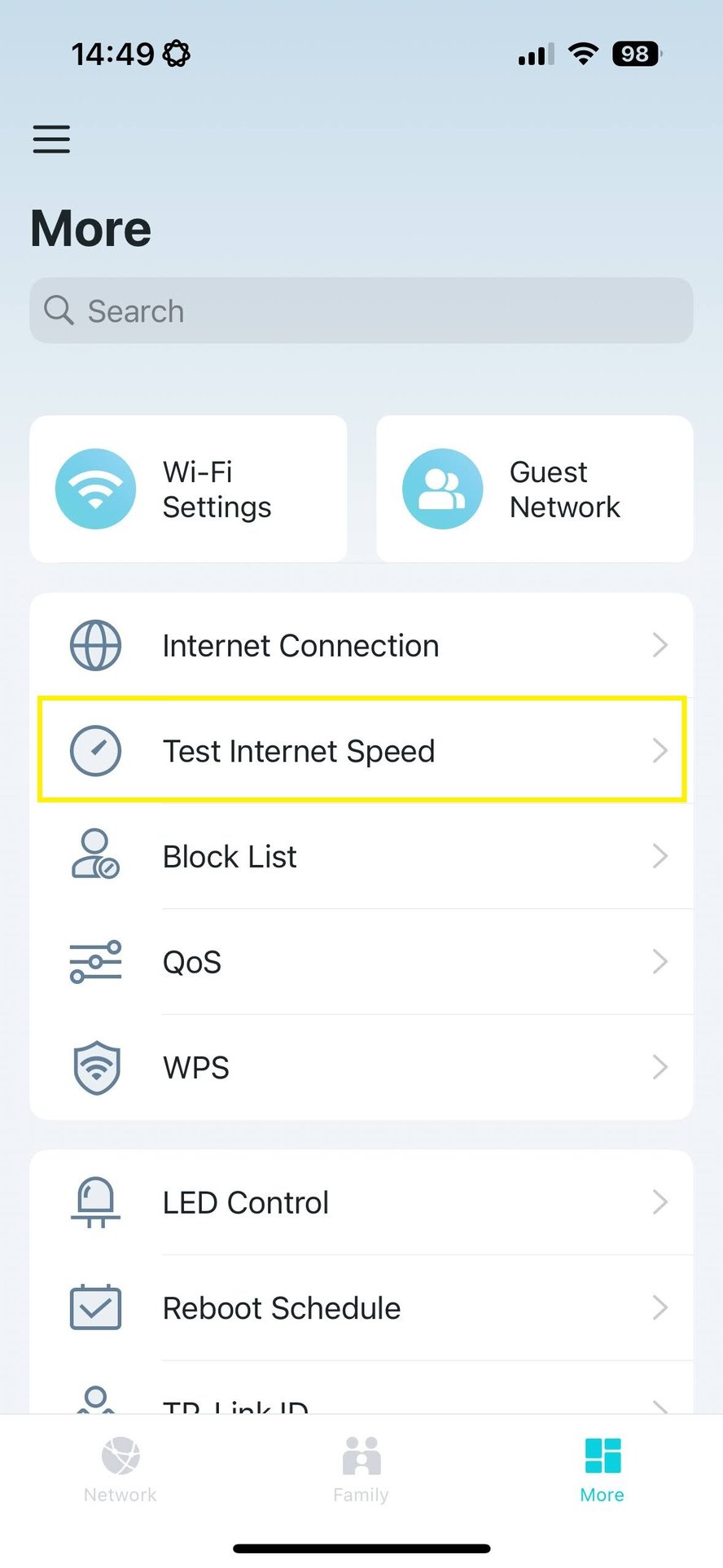 How to run a speed test on the Aginet app (TP Link router)