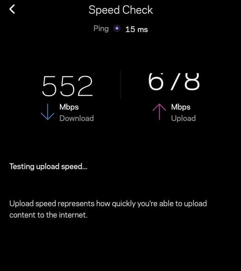 How do I do a speed check using the mobile application?
