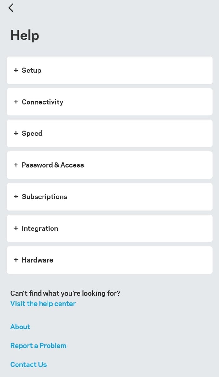 How to access the Linksys mobile application help centre